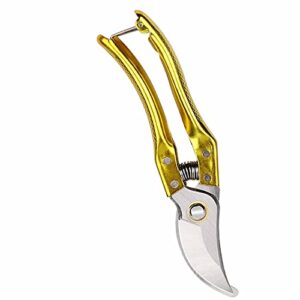 generic garden secateurs garden scissors pruning shears rust proof high carbon steel sk5 blade with safety lock hand secateurs & pruning scissors,gold,one size