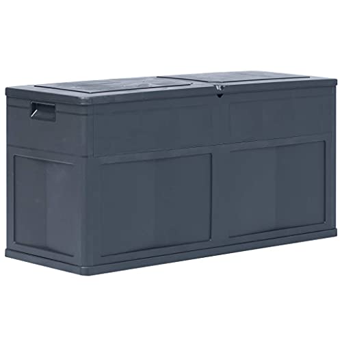 KTHLBRH 【Fast Shipping】 Deck Box Outdoor Storage Patio Furniture, Outdoor Mats, Garden and Pool Supplies Patio Storage Box 84.5 gal Black