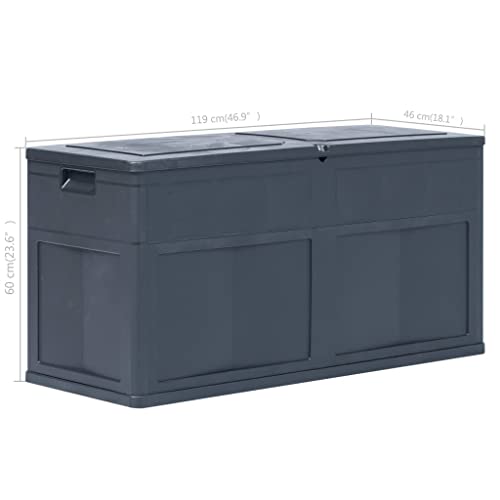 KTHLBRH 【Fast Shipping】 Deck Box Outdoor Storage Patio Furniture, Outdoor Mats, Garden and Pool Supplies Patio Storage Box 84.5 gal Black