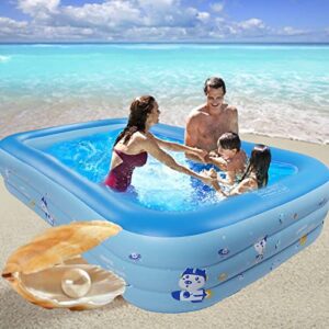 Inflatable Swimming Pool, Full Sized Thickened Blow Up Inflatable Pool for Kids and Adults, Toddlers, Outdoor, Garden, Backyard, 118.11x68.90x21.65inch