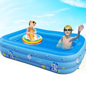 Inflatable Swimming Pool, Full Sized Thickened Blow Up Inflatable Pool for Kids and Adults, Toddlers, Outdoor, Garden, Backyard, 118.11x68.90x21.65inch