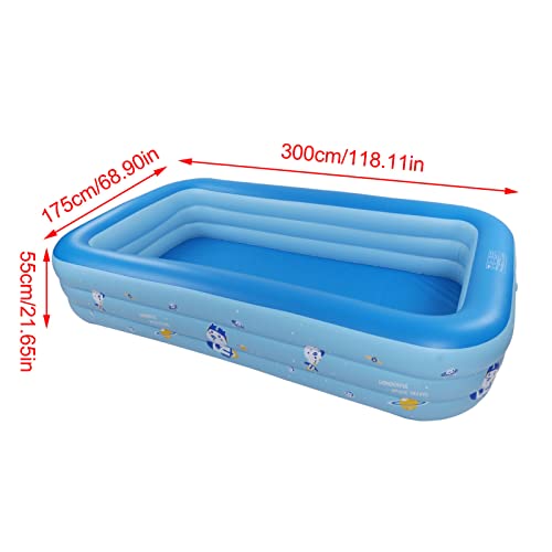 Inflatable Swimming Pool, Full Sized Thickened Blow Up Inflatable Pool for Kids and Adults, Toddlers, Outdoor, Garden, Backyard, 118.11x68.90x21.65inch