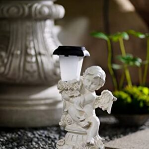 HONGRUIART Angel Statue with Solar Lamp Decoration Angel Solar Light Statues for Garden Memorial Gift Solar Angels Resin Gifts for Mom Baby Angel Statue Garden Decor