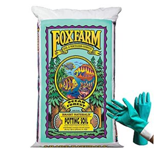 foxfarm ocean forest potting soil organic mix indoor outdoor for garden and plants – organic plant fertilizer – 38.5 quart (1.5 cu ft). – (bundled with pearsons protective gloves) (1 pack)