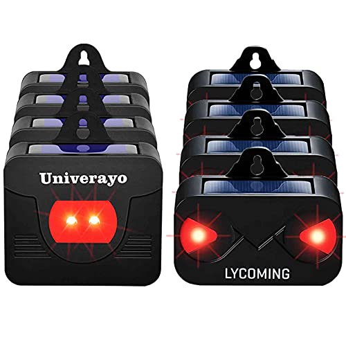 Lycoming Predator Control Light Coyote Deterrent 4 Pack Bundle with Univerayo Solar Predator Lights for Yard Chickens Coop Raccoon Fox Skunk Deer Repellent 4 Pack