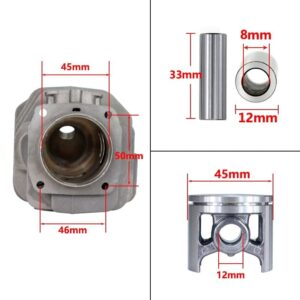 SHENGANG 45mm Diameter Cylinder Piston Kit, Fit for Husqvarna 154 154XP 254 254XP Chainsaw Replacement Spare Part Garden Tool Accessories