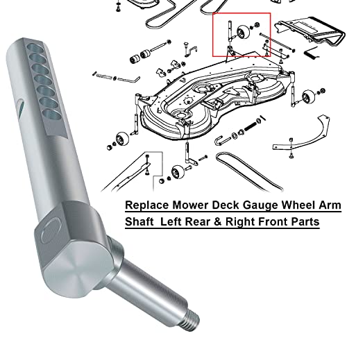 Hihitomorrow Mower Deck Gauge Wheel Arm Shaft Left Rear & Right Front Parts AM131288 for John Deere Mower Lawn & Garden Tractors GX345 GX355 4010 4210 GT225 GT235 X465 X575