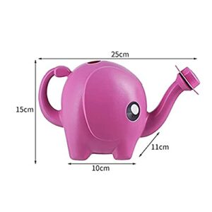 Pot Watering Bottle Indoor Outdoor Children Elephant 1L Plastic Watering Can Garden Lawn Gardening Tools Cute Cartoon Water Bottle (Color : Rose Red)