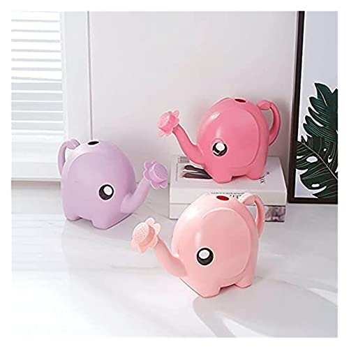 Pot Watering Bottle Indoor Outdoor Children Elephant 1L Plastic Watering Can Garden Lawn Gardening Tools Cute Cartoon Water Bottle (Color : Rose Red)