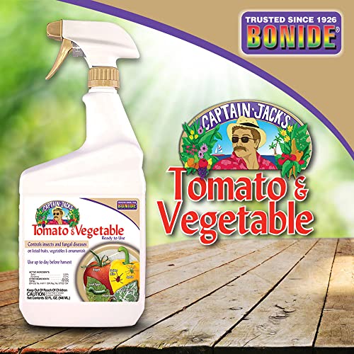 Bonide Captain Jack's Tomato & Vegetable Spray, 32 oz Ready-to-Use Spray, Insect & Disease Control for Organic Gardening