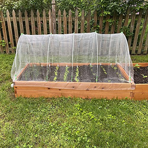 Greenhouse Hoops Planting Tunnel 6X6.7ft with 24 Garden Clips,Fiberglass Support Hoops Frame for Plant Covers Freeze Protection Net ,Plant Support ,Raised Beds