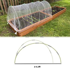 Greenhouse Hoops Planting Tunnel 6X6.7ft with 24 Garden Clips,Fiberglass Support Hoops Frame for Plant Covers Freeze Protection Net ,Plant Support ,Raised Beds