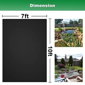 UYGALAXY 7X10 Feet Pond Liner Pond Skins - 20 Mil LDPE - Black Small Outdoor Pond Liner for Fish koi Ponds Streams,Fountains,Garden Backyard Waterfall