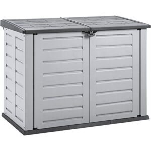 rimax 10004 garden storage shed, medium, grey/black