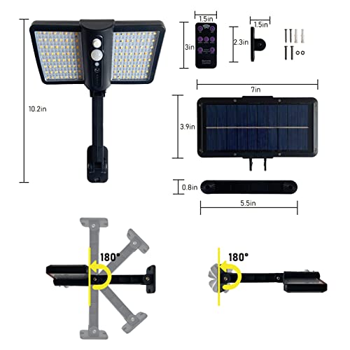 AOSANT Solar Lights Outdoor, 128 LED Super Bright Lamp, Wireless Waterproof Solar Flood Light, Security Motion Sensor Wall Light for Deck, Fence, Patio, Front Door, Garden, Yard, Shed, Path