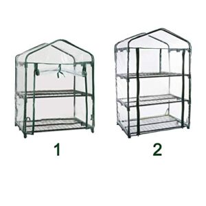 QOONESTL 2/3 Tier Mini Greenhouse with Clear Cover, Replacement Heavy Duty Waterproof PE/PVC Greenhouse Cover, Garden Plant Cover for Gardening Plants Protection