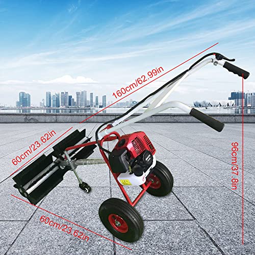 Portable Grass Brush Power Broom Gas Powered Sweeper