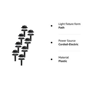 Paradise Plastic Path Stake Light (Black, 8 Pack)