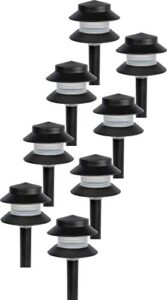 paradise plastic path stake light (black, 8 pack)