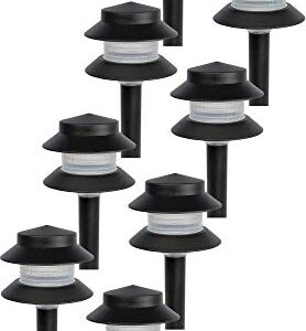 Paradise Plastic Path Stake Light (Black, 8 Pack)