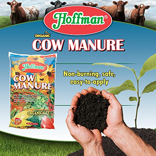 Hoffman Organic Cow Manure Garden Fertilizer Plant Food, 1-1-1, 20 Pounds