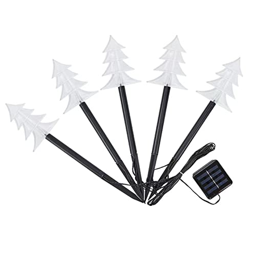 Solar Christmas Pathway Lights Outdoor, 2 Lighting Modes Solar Powered Stake Lights Waterproof, Christmas Decorations for Garden, Yard, Pathway, Lawn,Patio,Home Decor(5 Trees )