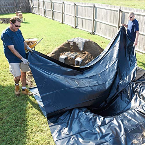 uyoyous Pond Liner 16x20 Ft 20 Mil Thickness Black HDPE Rubber Liners Fish Pond Liners for Outdoor Ponds, Fountains, Waterfall & Water Gardens