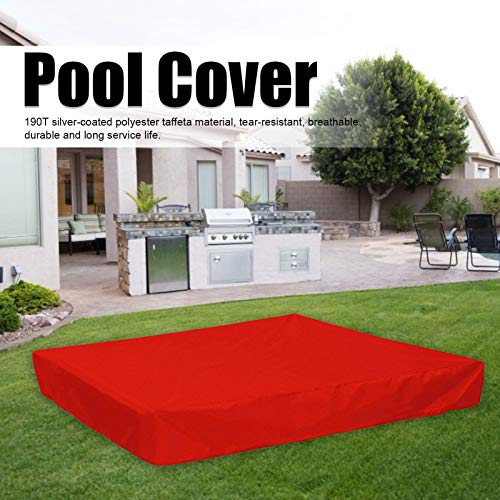 Pool Supplies, Pool Protective Cover, Breathable Waterproof Cover Backyard Sand Pits Outdoor for Garden(red, 120*120*20cm)