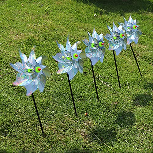 ZYHO Airlove Reflective Pinwheels, 1Pack Extra Sparkly Pinwheels for Garden Decor, Scare Birds Away from Garden Yard Patio Lawn Farm