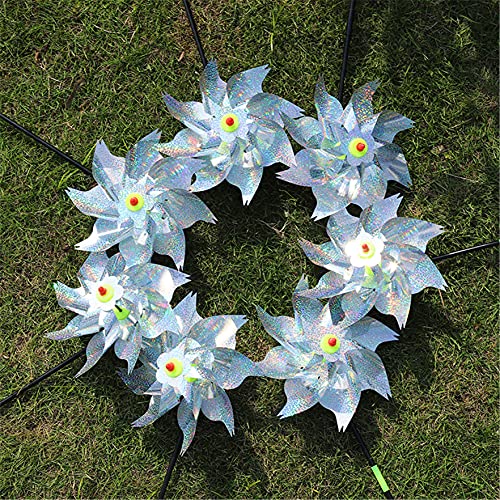 ZYHO Airlove Reflective Pinwheels, 1Pack Extra Sparkly Pinwheels for Garden Decor, Scare Birds Away from Garden Yard Patio Lawn Farm