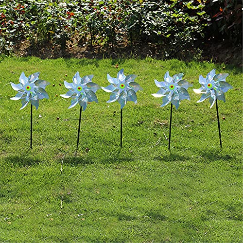 ZYHO Airlove Reflective Pinwheels, 1Pack Extra Sparkly Pinwheels for Garden Decor, Scare Birds Away from Garden Yard Patio Lawn Farm