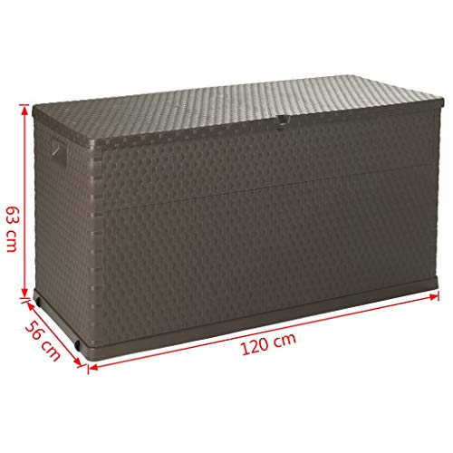 Wuyue and buding Outdoor Storage Container, Storage Deck Box 111 Gal for Patio, Garden, Backyard Brown/Anthracite