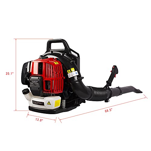 HomVent Gas Leaf Blower, 52CC 2-Cycle Engine Backpack Blower Powerful 530 CFM Commercial Blower for Lawn Garden Blowing Leaves Snow Debris and Dust