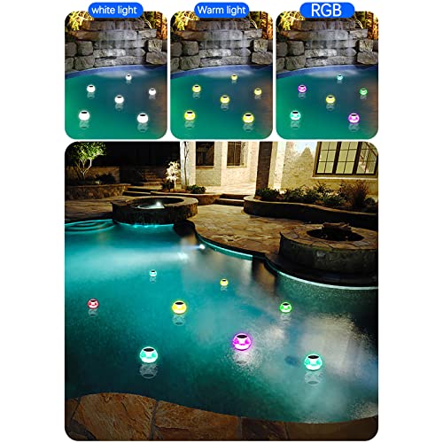 Floating Pool Light, Solar Powered Lamp, Outdoor Landscape Lighting Ball Lights for Swimming Pool Garden Patio Lawn (Clear)