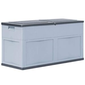 festnight garden storage box deck boxes 84.5 gal gray black