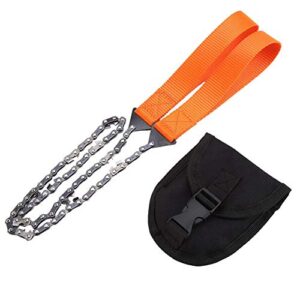 survival chain saw, emergency chainsaw portable handheld garden saw with bag camping hiking tool for campers, backpackers, fishermen