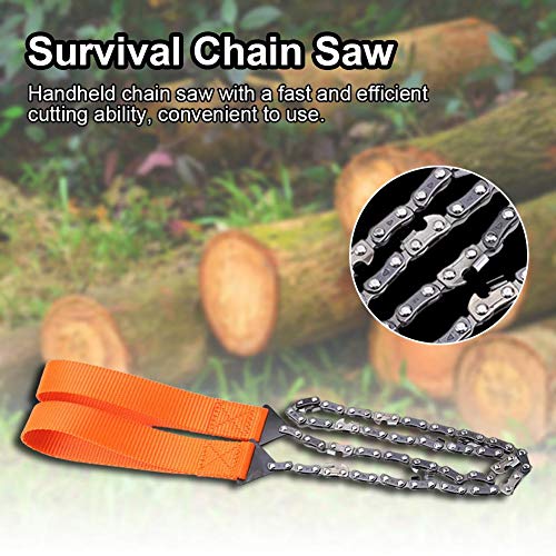 Survival Chain Saw, Emergency Chainsaw Portable Handheld Garden Saw with Bag Camping Hiking Tool for Campers, Backpackers, Fishermen