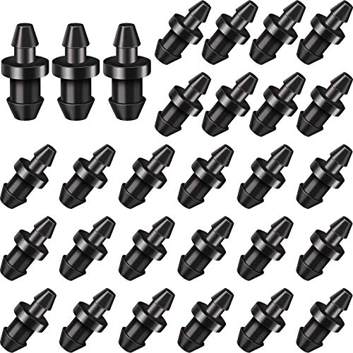 300 Pieces Drip Irrigation Plugs Drip Irrigation 1/4 Inch Tube Closure Goof Hole Plugs Irrigation Stopper for Home Garden Lawn Supplies, Black