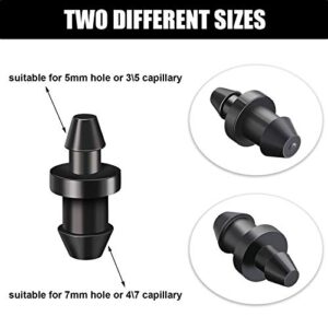 300 Pieces Drip Irrigation Plugs Drip Irrigation 1/4 Inch Tube Closure Goof Hole Plugs Irrigation Stopper for Home Garden Lawn Supplies, Black