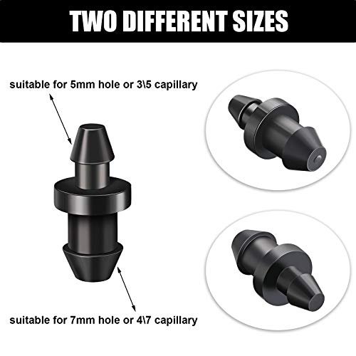 300 Pieces Drip Irrigation Plugs Drip Irrigation 1/4 Inch Tube Closure Goof Hole Plugs Irrigation Stopper for Home Garden Lawn Supplies, Black