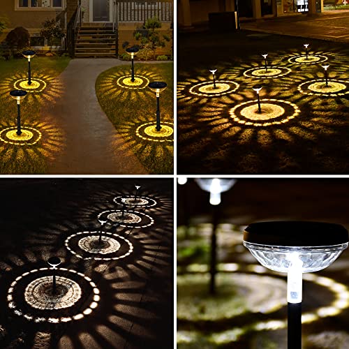 FEELIGHT Solar Pathway Lights, Garden Lights Solar Powered Waterproof IP67, Bright LED Solar Outdoor Landscape Lighting Solar Pathway Lights for Walkway Yard Backyard Lawn Landscape Decorative