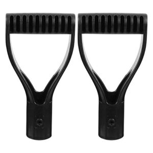 cabilock 2pcs d shaped plastic grip snow shovel handle replacement spades forks garden snow removal spade snow scoop digging raking tools hand protect black