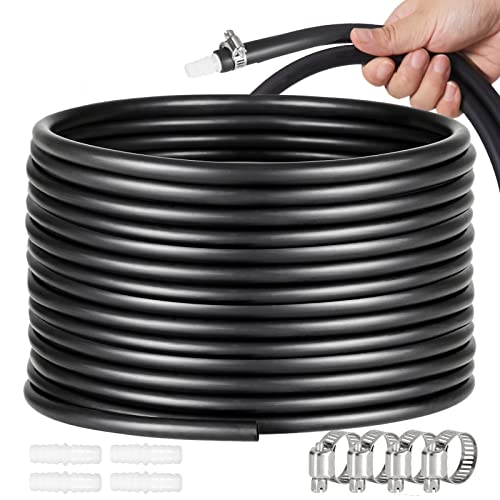 100 feet ⅜ inch Self Sinking Aeration Hose With Four Stainless Steel Hose Clamps and Four Menders,Use for Pond, Garden and Lake Aeration of Aeration and Water Re-circulatio