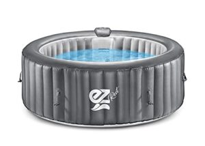 serenelife outdoor portable hot tub – 82” x 25” 6-person round inflatable heated pool spa with 130 bubble jets, filter pump, cover, led lights, and remote control