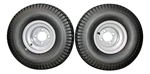 (Set of 2) (ATW-001) 20x10.00-8 Tires & Wheels 4 Ply for Lawn & Garden Mower (Compatible with Husqvarna)