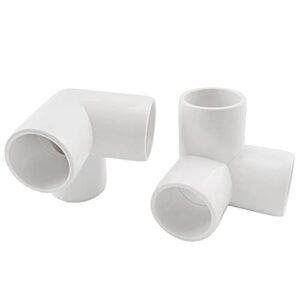 MARRTEUM 1-1/2 Inch 3 Way PVC Fitting Furniture Grade Pipe Corner Elbow for Greenhouse Shed / Tent Connection / Garden Support Structure / Storage Frame [Pack of 2]