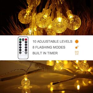 Cosumina 33 FT 80 LED Battery Operated Globe Ball String Lights Fairy String Lights Decor for Bedroom Patio Indoor & Outdoor Party Wedding Christmas Tree Garden Lawn Landscape with Remote Warm White