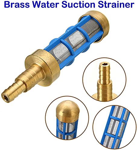 Suction Filter, Pressure Washer Water Suction Filter Drum, Brass Pick Up Filter Strainer Drum Suction, Brass 3/4'' 1/2'' Hose Water Suction Strainer Pickup Filter for Pressure Washer