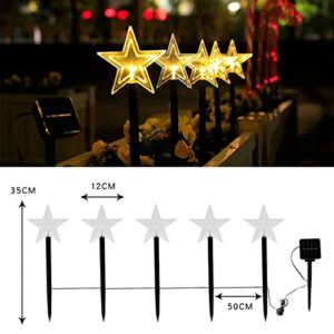 Solar Christmas Pathway Lights Outdoor, 2 Lighting Modes Solar Powered Stake Lights Waterproof, Christmas Decorations for Garden, Yard, Pathway, Lawn,Patio,Home Decor(5 Stars)