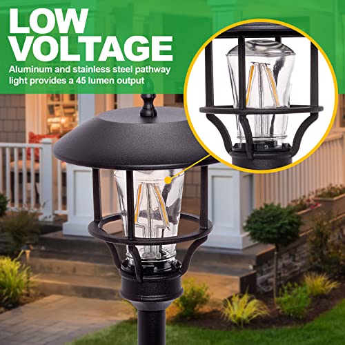 GreenLighting Low Voltage Outdoor Lights - Modern Vintage Path Stake Lights - Walkway Lights, Garden and Lawn Lights, Landscape Lighting - Waterproof, Rust-Resistant (8 Pack)